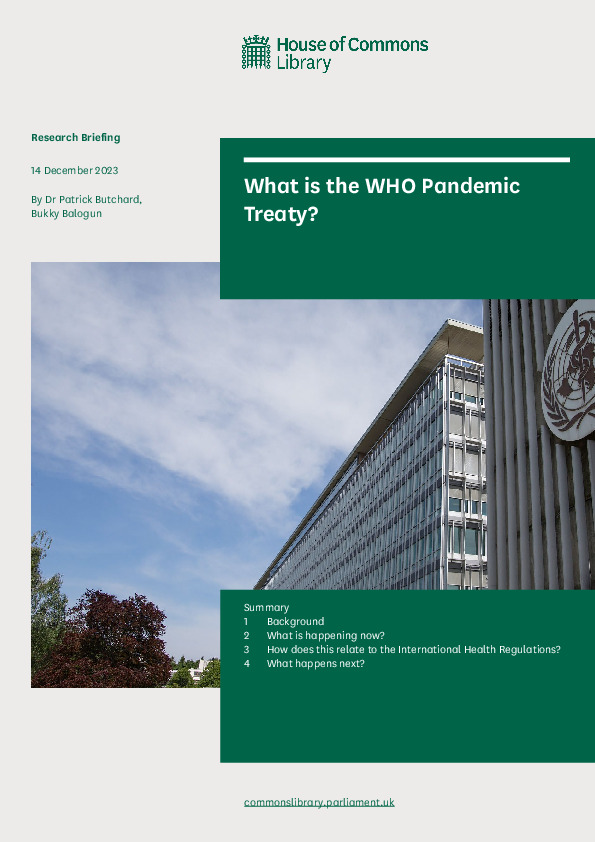 Shared post - What is the proposed WHO Pandemic Preparedness Treaty?
