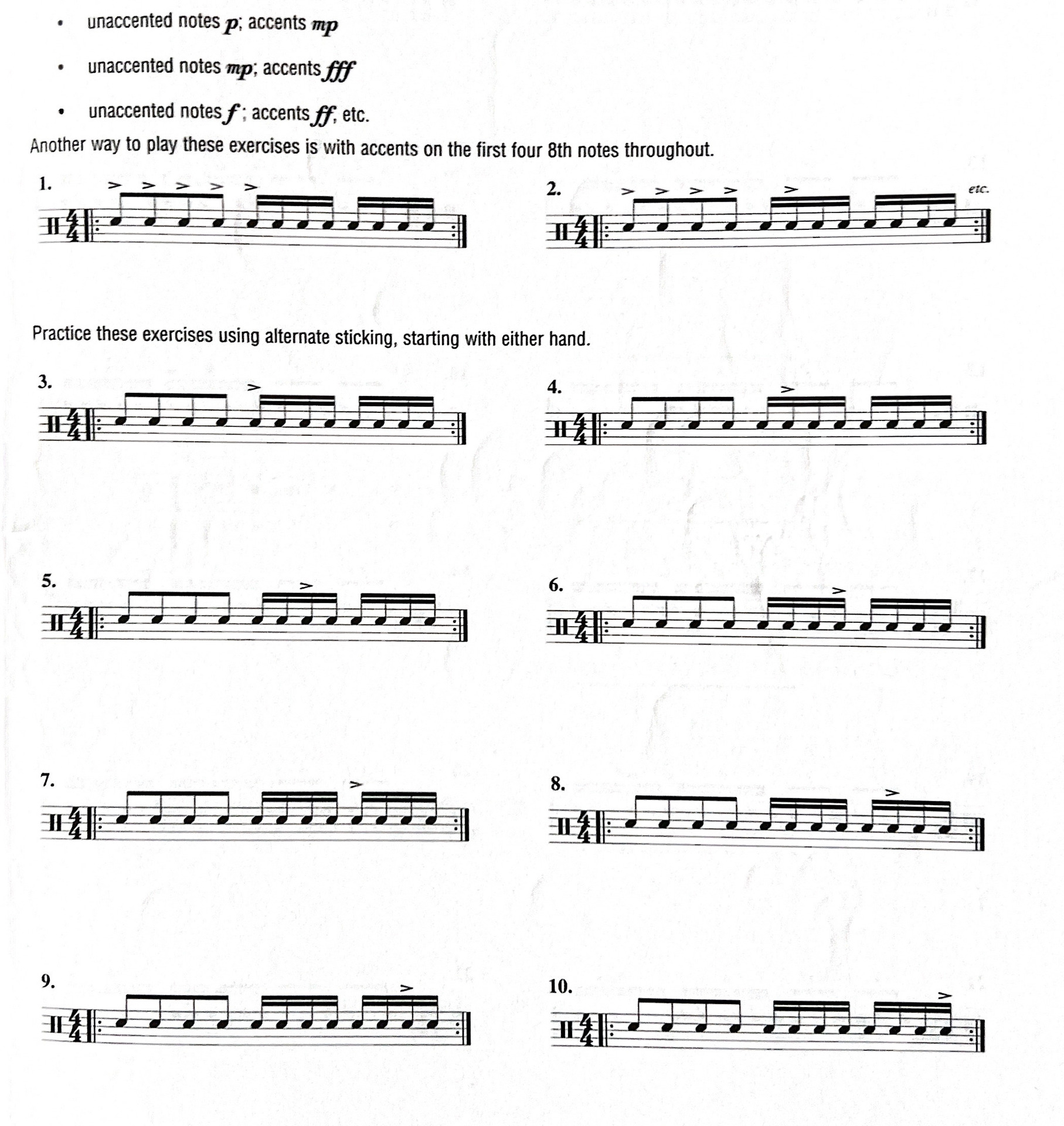 Shared post - DEVELOPING SINGLE STROKE ACCENTS (using 8th & 16th Notes ...
