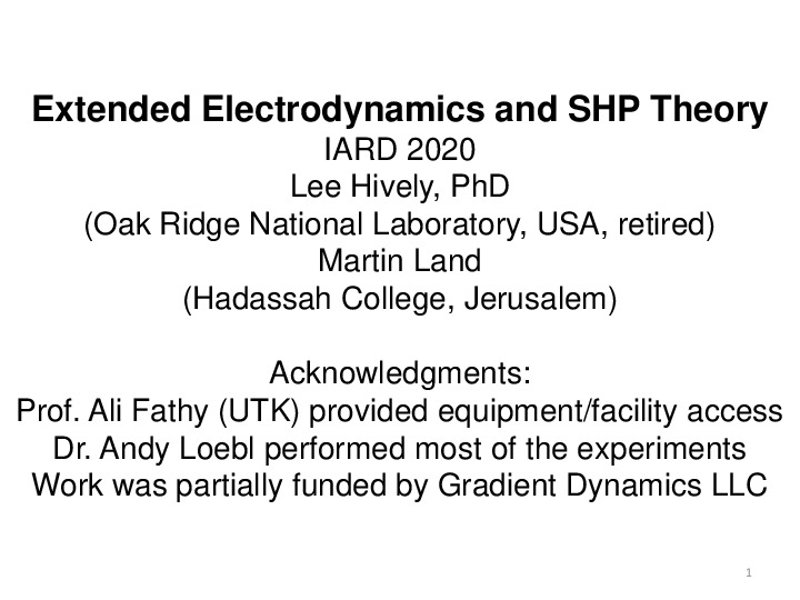 Shared post - Physics: what is Extended Electrodynamics (EED)?
