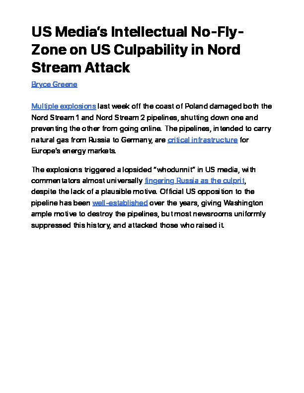 Shared post - FAIR: “US Media’s Intellectual No-Fly-Zone on US ...