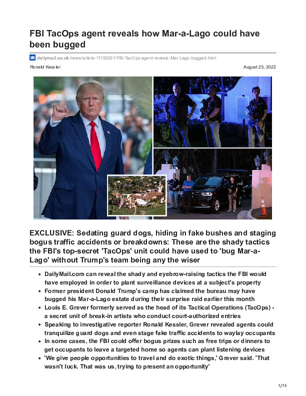 Shared post - Daily Mail: “Sedating guard dogs, hiding in fake bushes ...