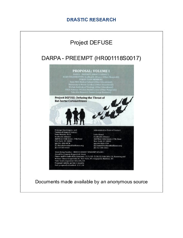 Shared post - DRASTIC: DARPA proposal for DEFUSE