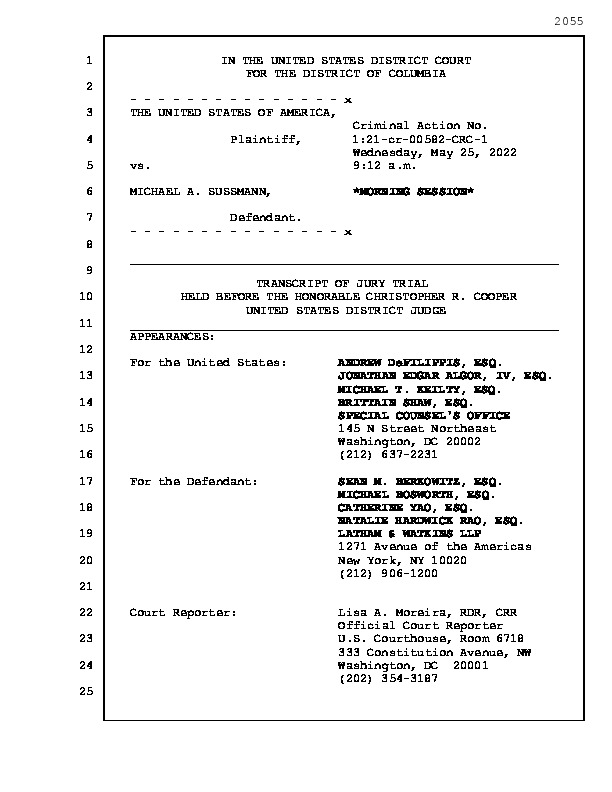 Shared post - Sussmann Day 8 Transcripts & Comments Thread