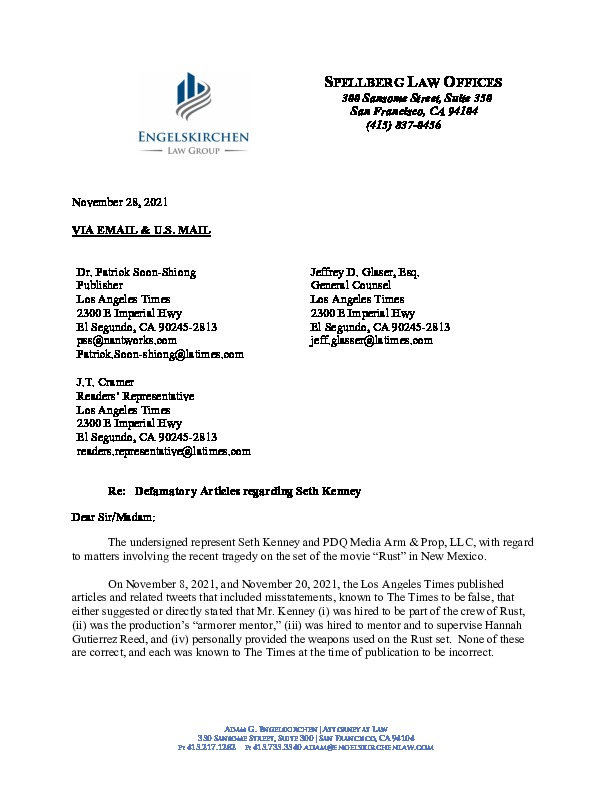Shared post - Cease and Desist Letter from Seth Kenney Attorneys