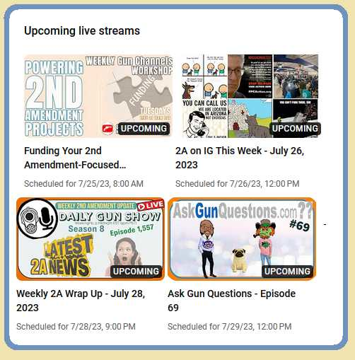 Shared post - Upcoming live streams: