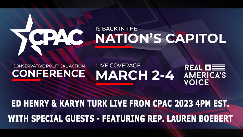 Shared post - Lauren Boebert - Ed Henry - Karyn Turk at CPAC 2023