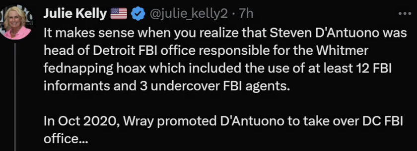 Shared post - Radix Verum: “FBI Agent [Steven D'Antuono] from Whitmer ...