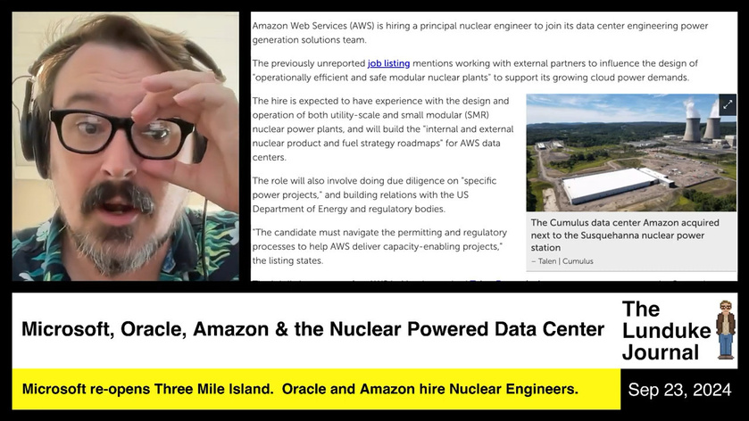 Shared post - Microsoft, Oracle, Amazon & the Nuclear Powered Data Center