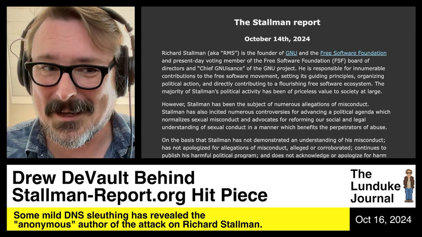 Shared post - Drew DeVault Behind Stallman-Report.org Hit Piece