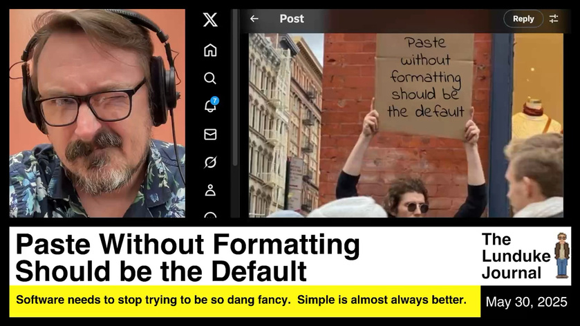 Shared post - Paste Without Formatting Should be the Default