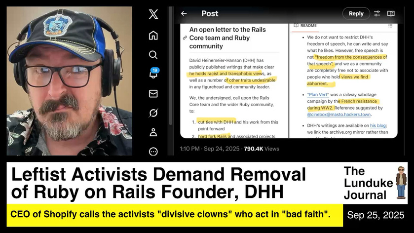 Shared post - Leftist Activists Demand Removal of Ruby on Rails Founder ...
