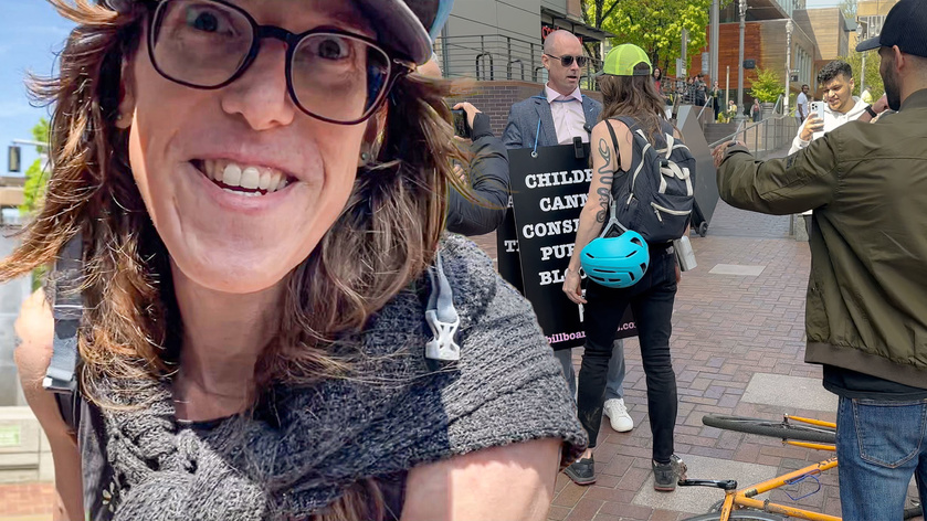 Shared post - Portland trans person challenges Billboard Chris to a fight