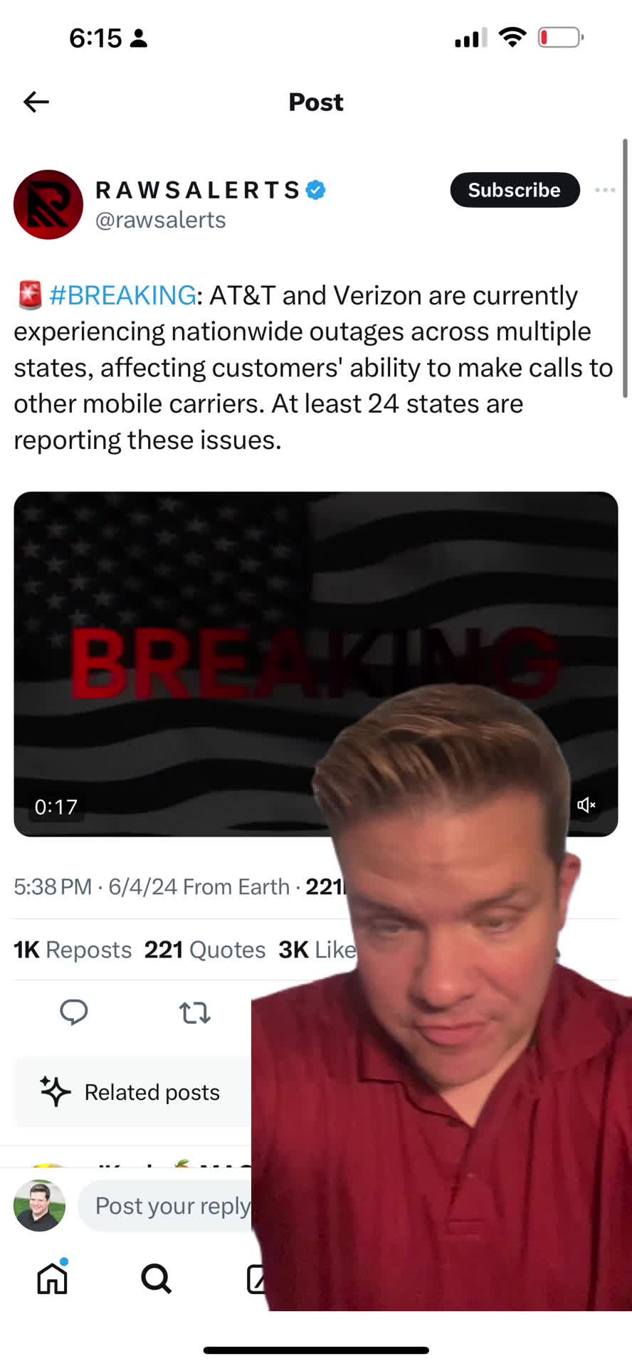 Shared post - Major cell phone outage happening across the country