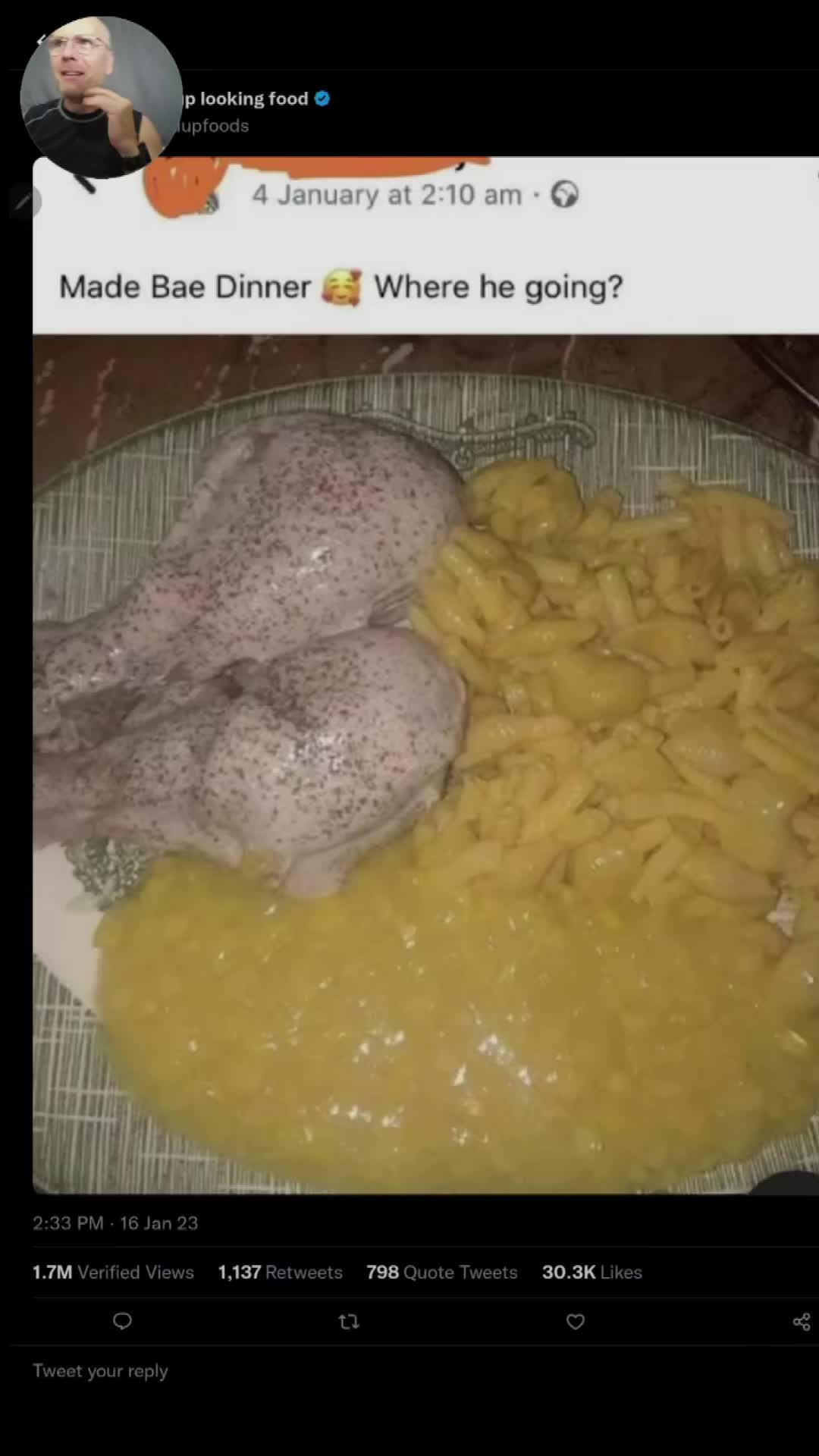 Shared post - I MADE BAE DINNER, WHERE HE GOING?